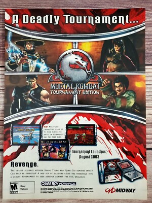 Mortal Kombat Tournament Edition Game Boy Advance GBA Promo Ad Art ...