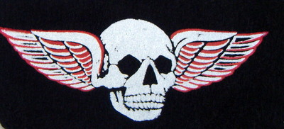 iron on transfers 10 small winged skulls white/red wholesale print your ...