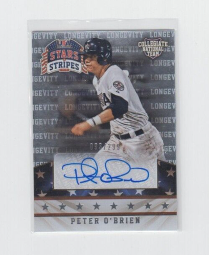 2015 USA Baseball Stars & Stripes Peter O'Brien Auto #ed 093/299 USA ...