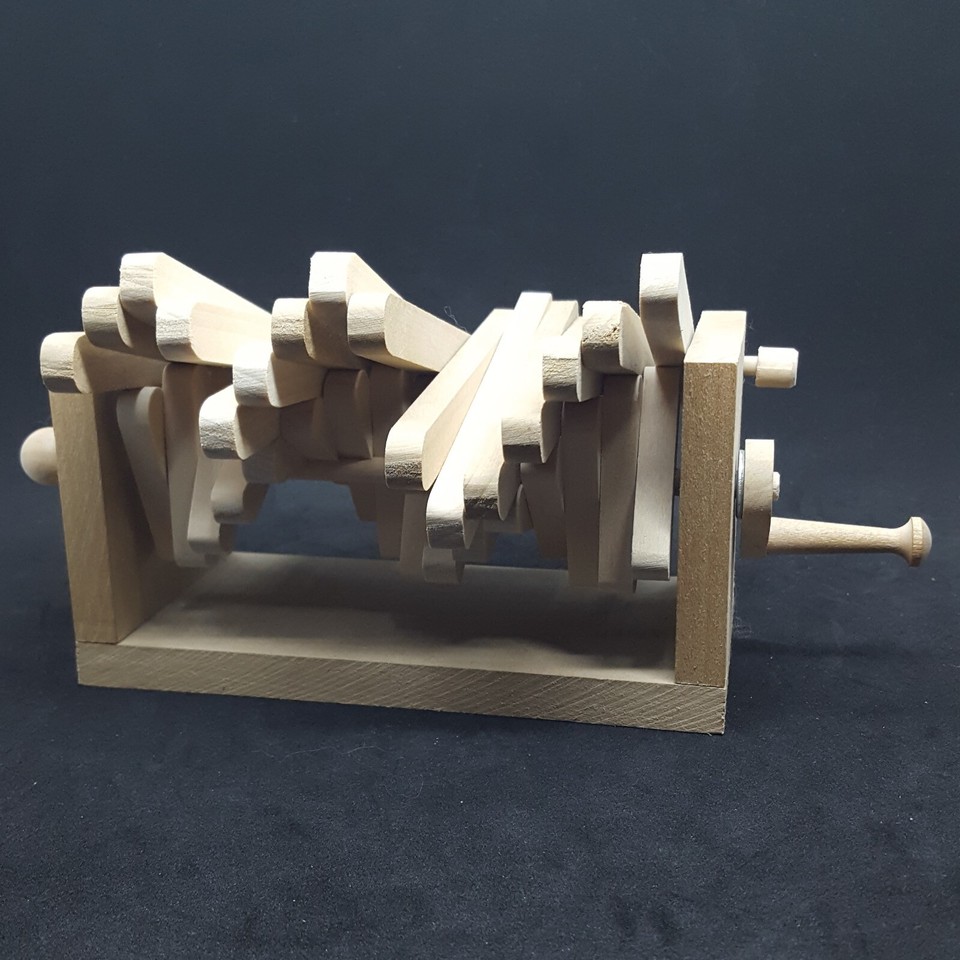 Kinetic Wave Action Automaton Wood Toy Hand Cranked, Sleepy Hollow ...