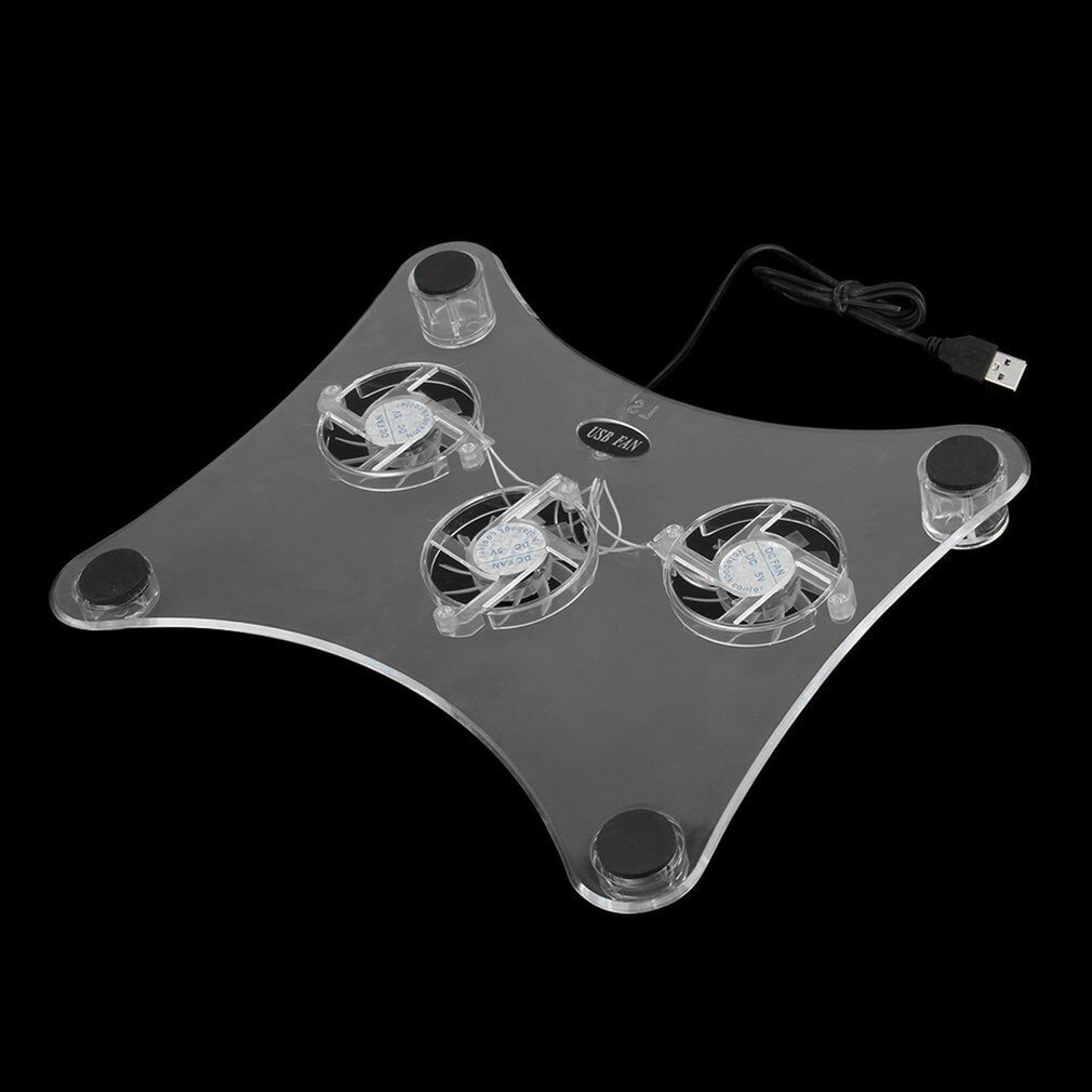 10"-15" Laptop Cooling Pad Blue LED Notebook 3 Fan USB Cooler Stand ...