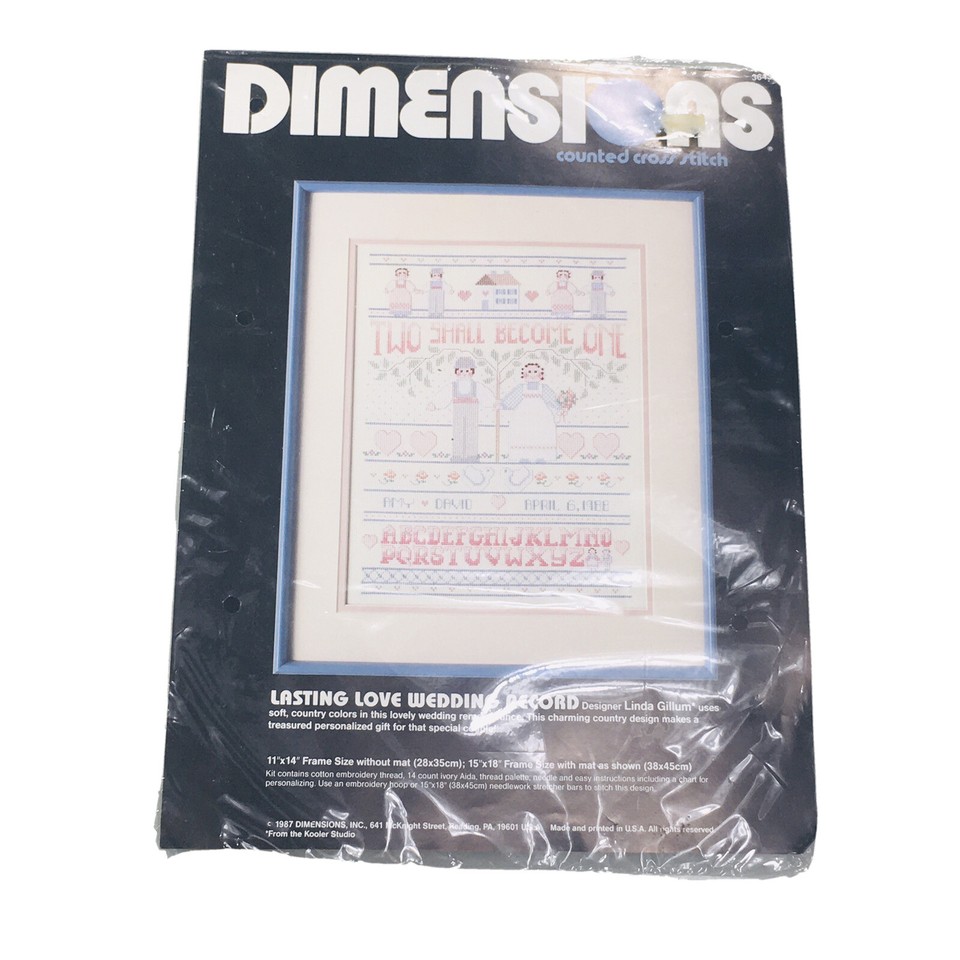 Dimensions Cross Stitch Sampler Kit Lasting Love Wedding Record Size ...