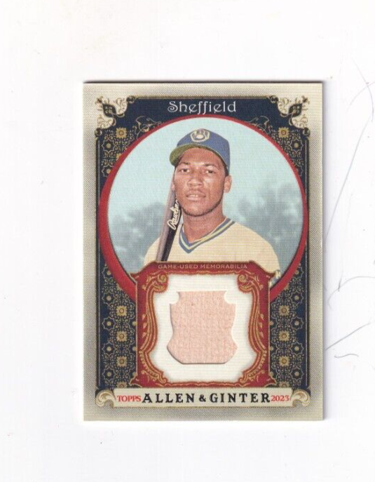 2023 GARY SHEFFIELD TOPPS ALLEN & GINTER GU BAT RELIC MILWAUKEE BREWERS ...