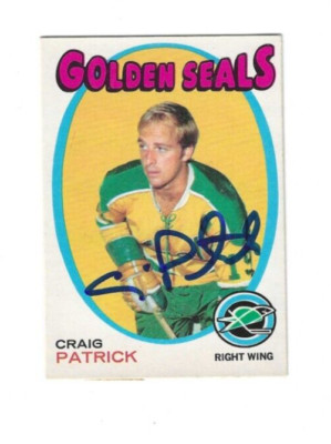 Signed CRAIG PATRICK California Golden Seals 1971-72 O-Pee-Chee Card ...