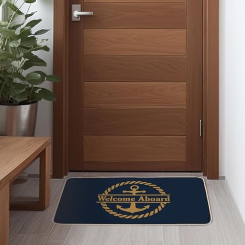 Welcome Nautical Door Mat,Anchor Boat Rustic Front Door 30*16inches ...