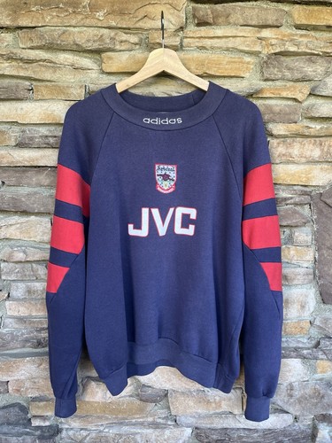 Vintage 90s Arsenal Adidas JVC Crewneck Size Medium Navy | eBay