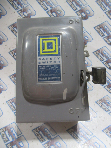 Square D D221N, Series A, 30 Amp, 240 Volt, 1PH 3W, Fusible, Vintage ...