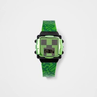Kids Minecraft Watch Green Creeper Flashing LCD Mojang | eBay