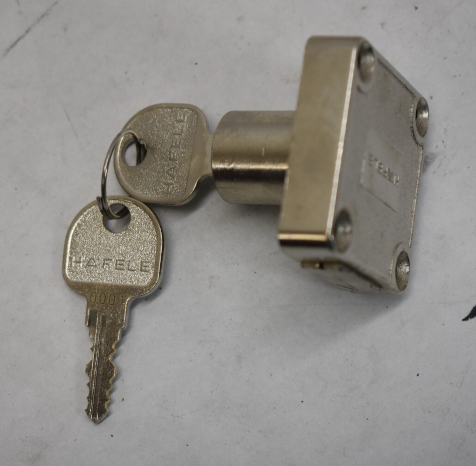 Hafele Cabinet & Drawer Deadbolt Locks Brass 1-1/4" for Doors w/ Keys 5 ...