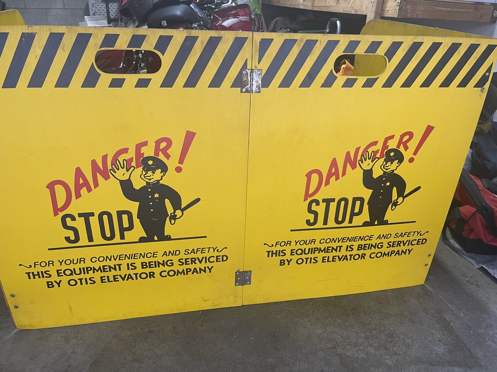 1930-69 Otis Elevator Industrial Full Wooden Barricade Policemen Safety ...