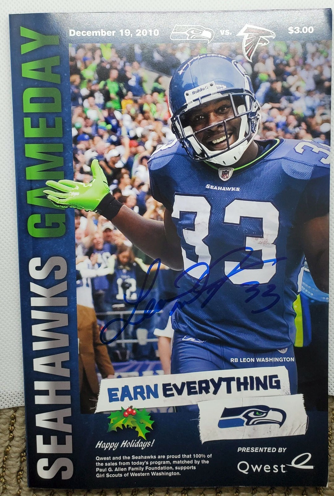 AUTOGRAPH SIGNED SEATTLE SEAHAWKS GAMEDAY PROGRAMS *YOU PICK* | eBay