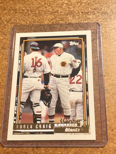 1992 Topps Gold Winner Baseball # 109 Roger Craig San Francisco Giants ...