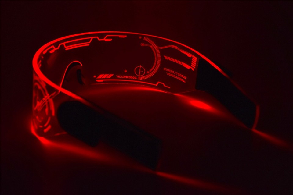 Cyberpunk Goggles LED Tron Visor Glasses Perfect For Cosplay Festivals ...