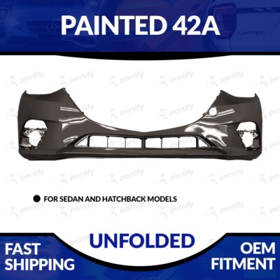NEW Painted 42A Unfolded Front Bumper For 2014-2016 Mazda 3 Sedan | eBay