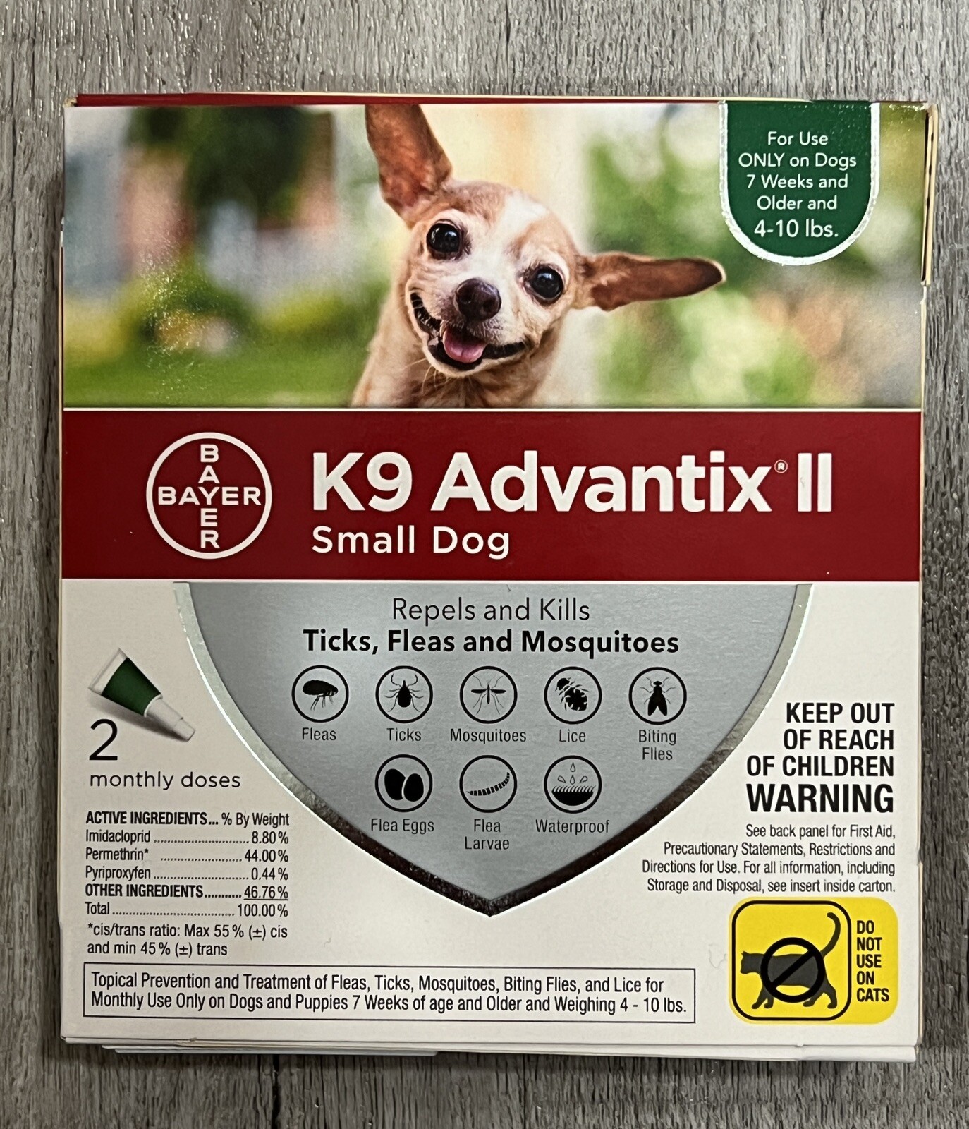 K9 Advantix II Small Dogs 4-10 lbs Repels and Kills Fleas, Ticks 2 ...