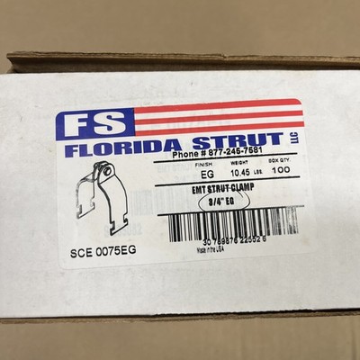 EMT 3/4" EMT Conduit Strut Clamp CCE 075EG SCE0075EG Box of 100 | eBay