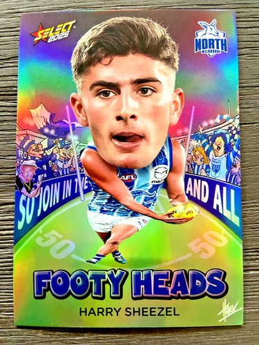 2025 AFL SELECT 'FOOTY HEADS' TRADING CARD - HARRY SHEEZEL/KANGAROOS | eBay