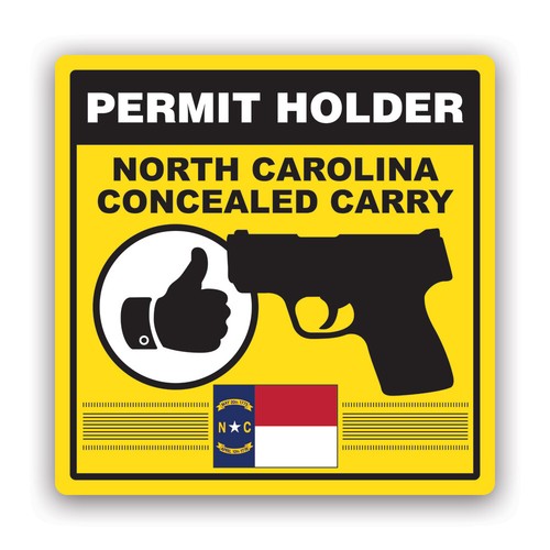 North Carolina Concealed Carry Permit Holder Sticker Decal ...