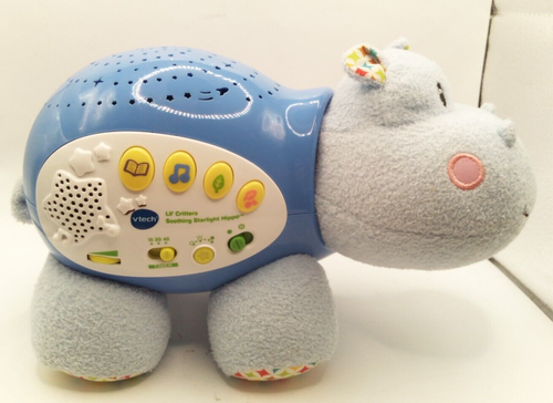 VTech Baby Lil' Critters Soothing Starlight Hippo, Blue Calming Musical ...