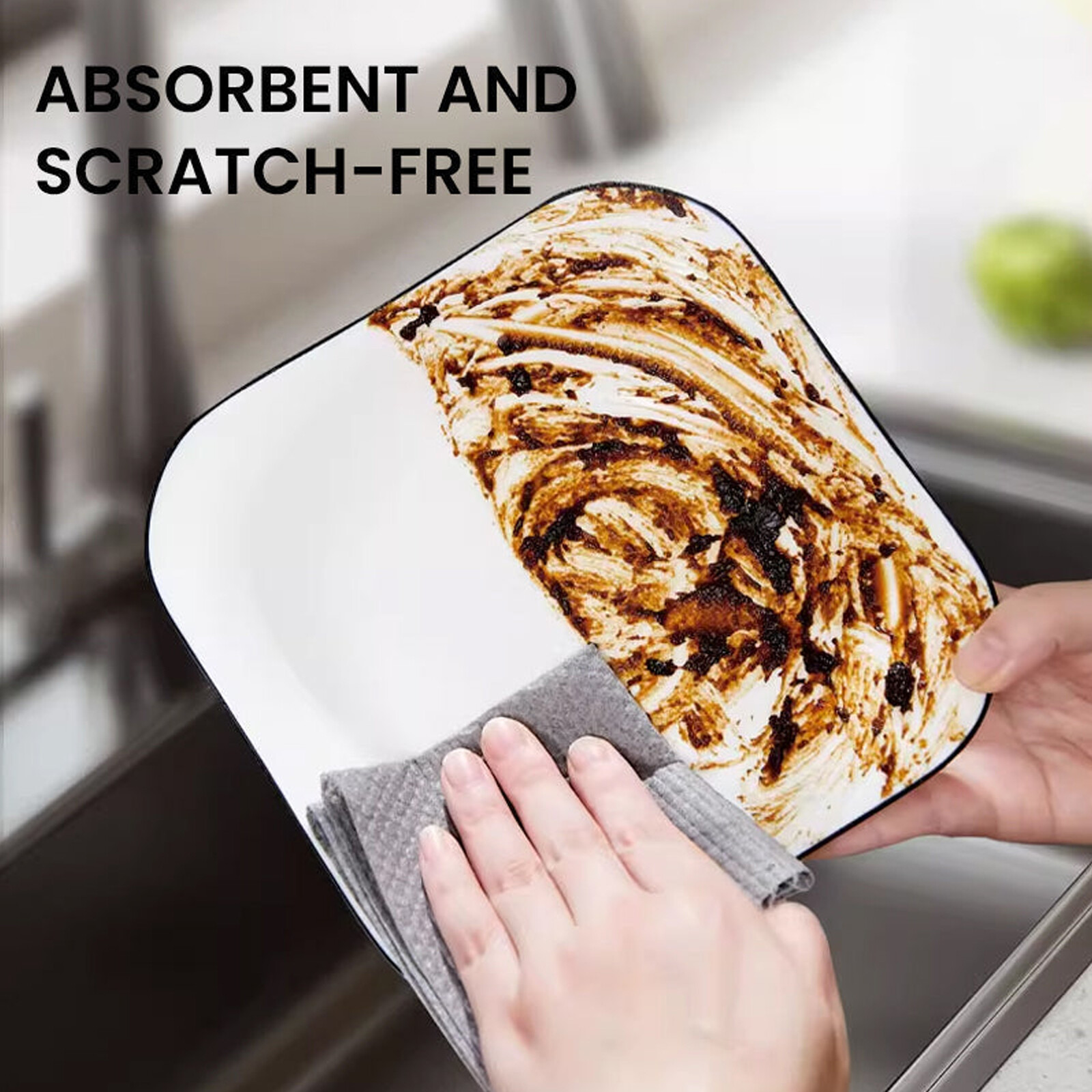 Multipurpose Grey Kitchen Cloth - Absorbent & Durable - 1x Scrub Cloth ...