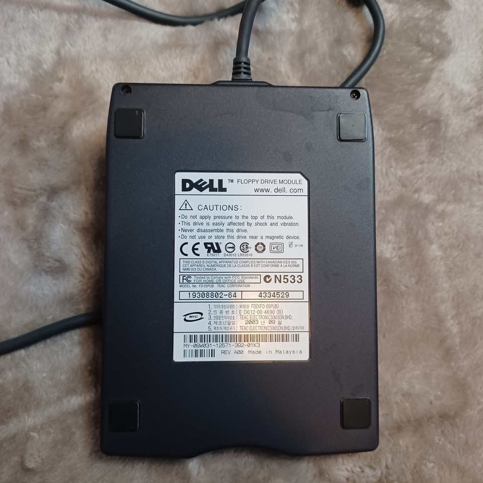 Dell 3.5" Floppy Drive Module Model: FD-05PUB External USB | eBay