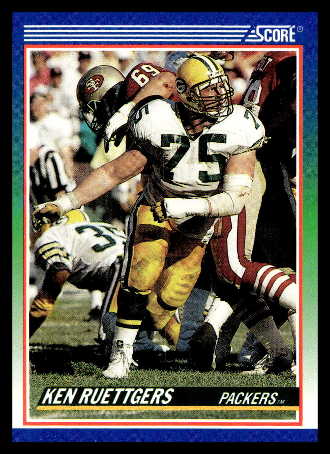 1990 Score #386 Ken Ruettgers Green Bay Packers Football Card EX | eBay