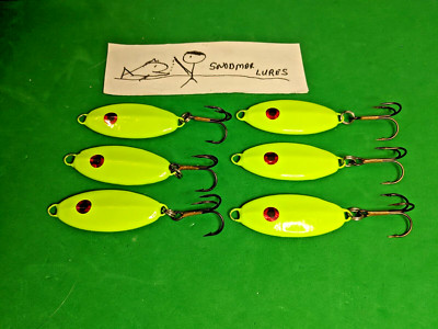 6 - 1 3/8 oz JIG JIGGING CASTING LEAD SLAB FISHING SPOON LURES ...