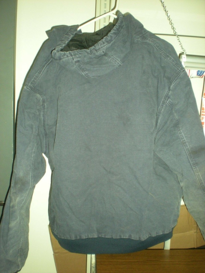 CARHARTT 2XL Navy Blue Duck Cloth Lined JACKET Good Condition 376-20 B ...