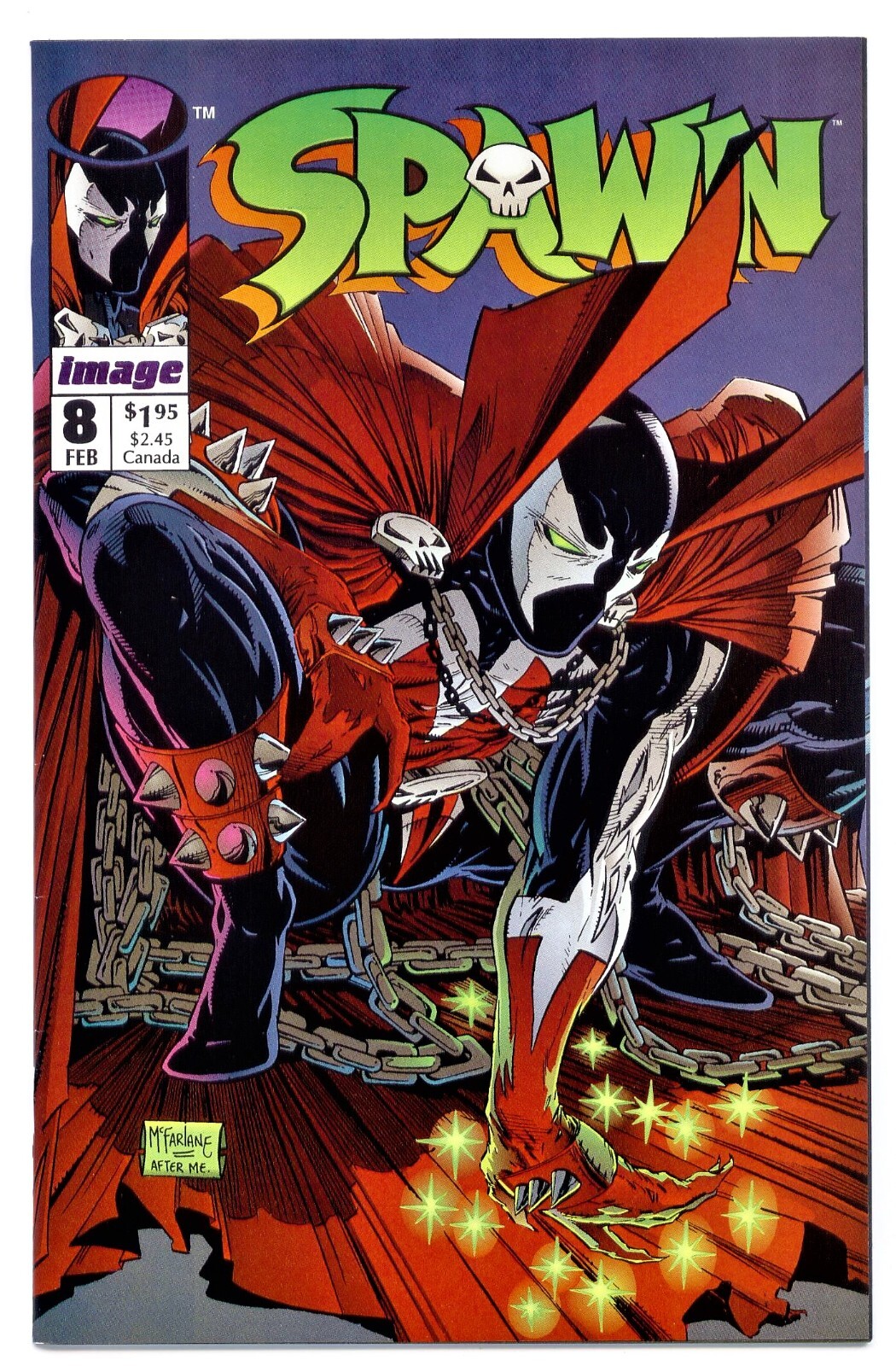SPAWN #8(2/93)1st VINDICATOR(ALAN MOORE/TODD McFARLANE)MALEBOLGIA(CGC ...