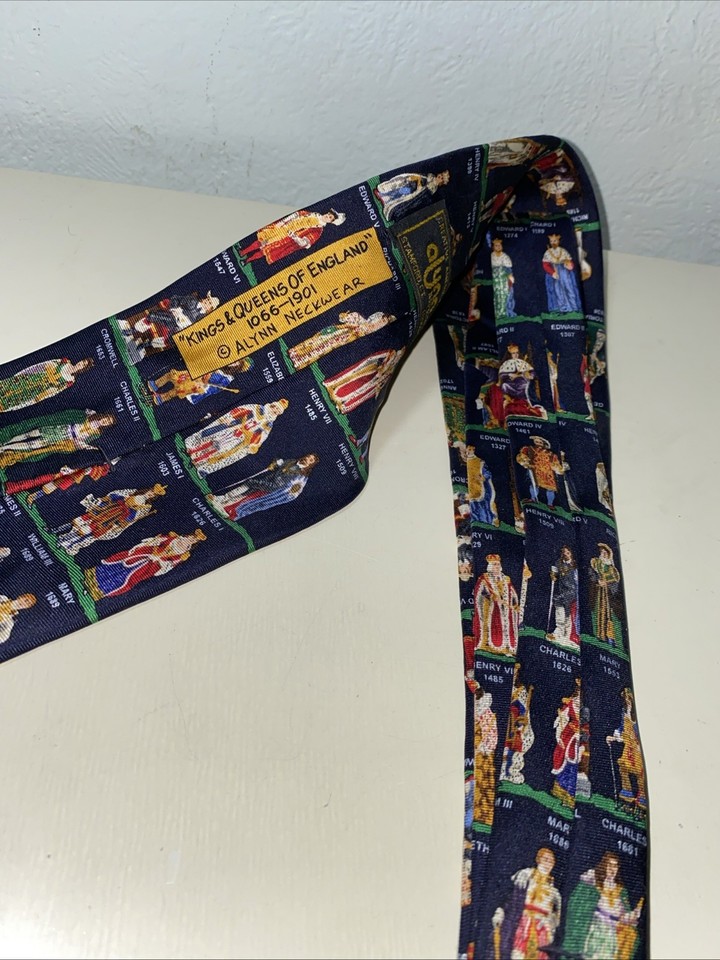 Alynn Neckwear Kings & Queens Of England 1066-1901 Blue Multicolor Men ...