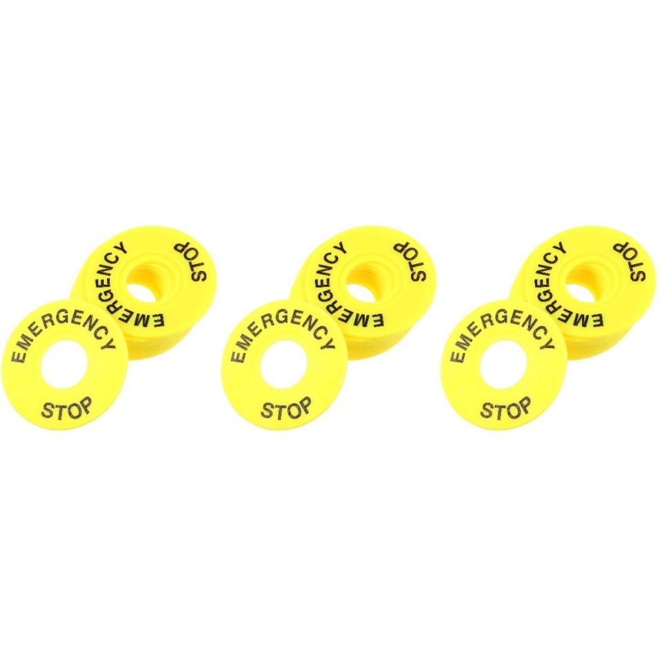 30 Pcs Push Button Inner Diameter Emergency Stop Sign On Push Button ...
