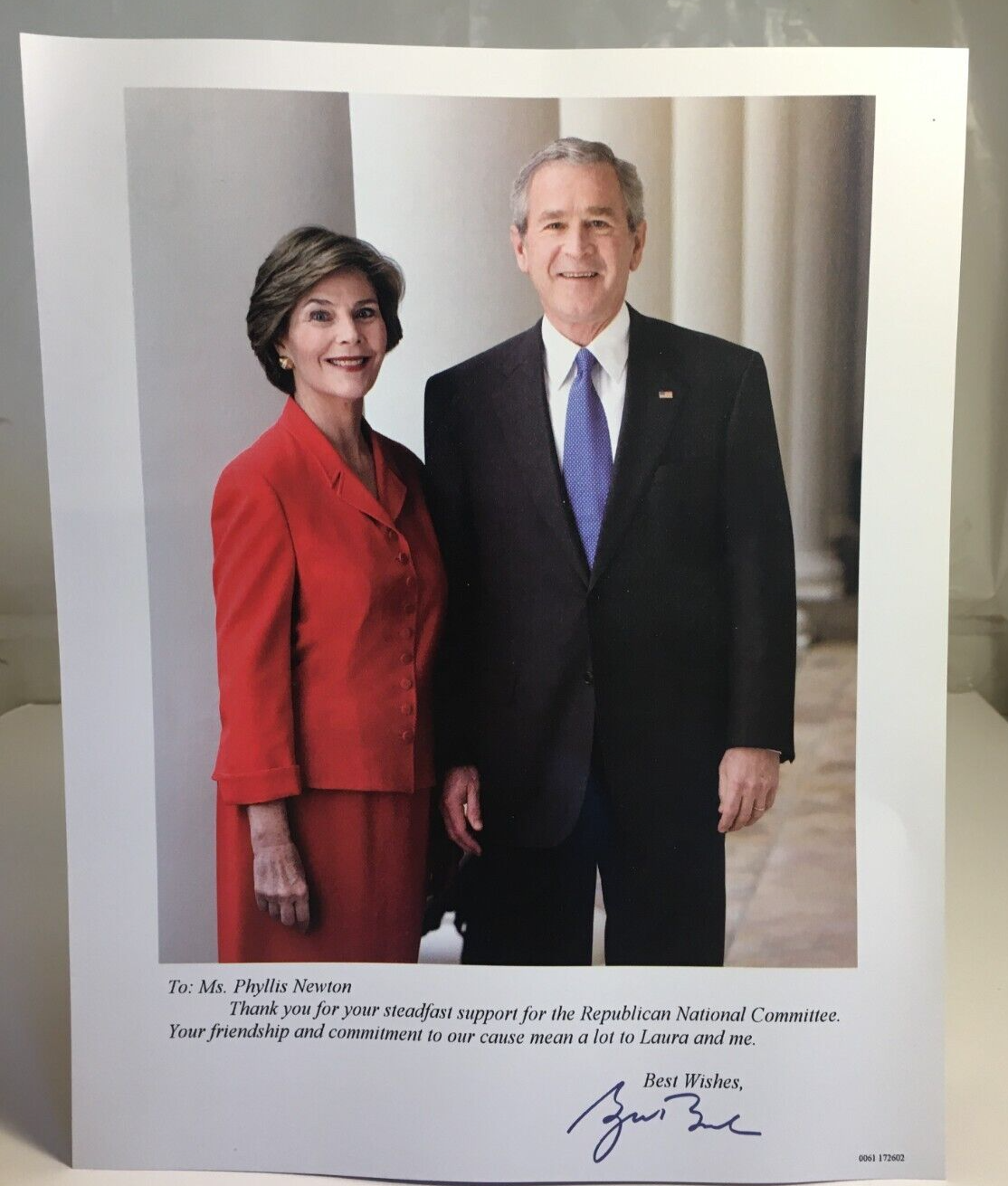 George and Laura Bush Campaign Photo Autopen Signed (Laura in Red) | eBay