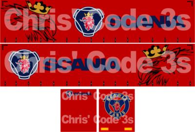 Code 3 Adhesive Vinyl Trailer Decals - Scania red - 1/50 1/76 1/148 1/ ...