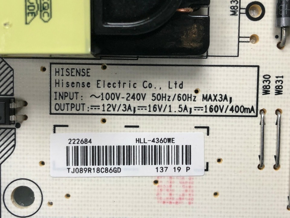 Hisense 43R6E Power Supply / LED Board HLL-4360WE 222684 | eBay