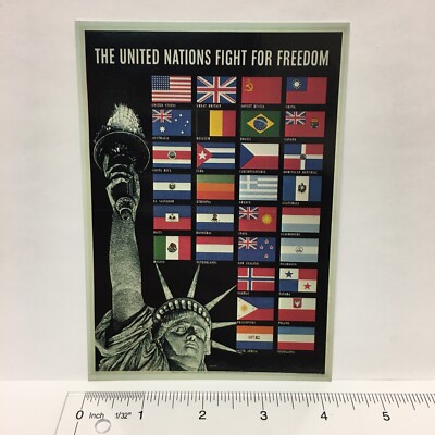 Postcard United Nations Fight For Freedom World War II Poster 1942 ...