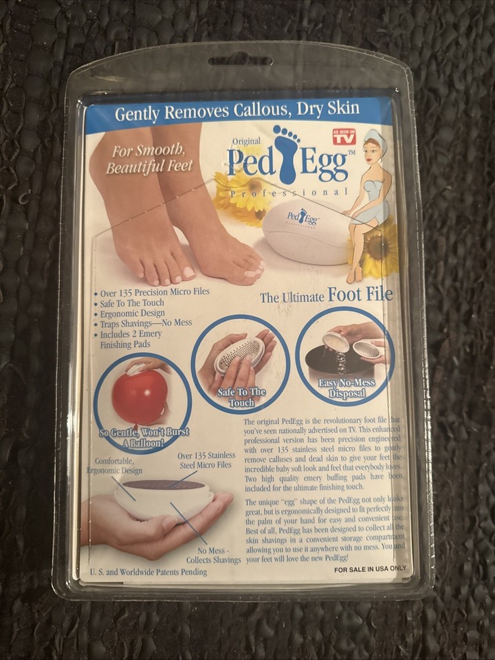 Original Ped Egg Professional Foot File Callus/Dry Skin Remover White ...