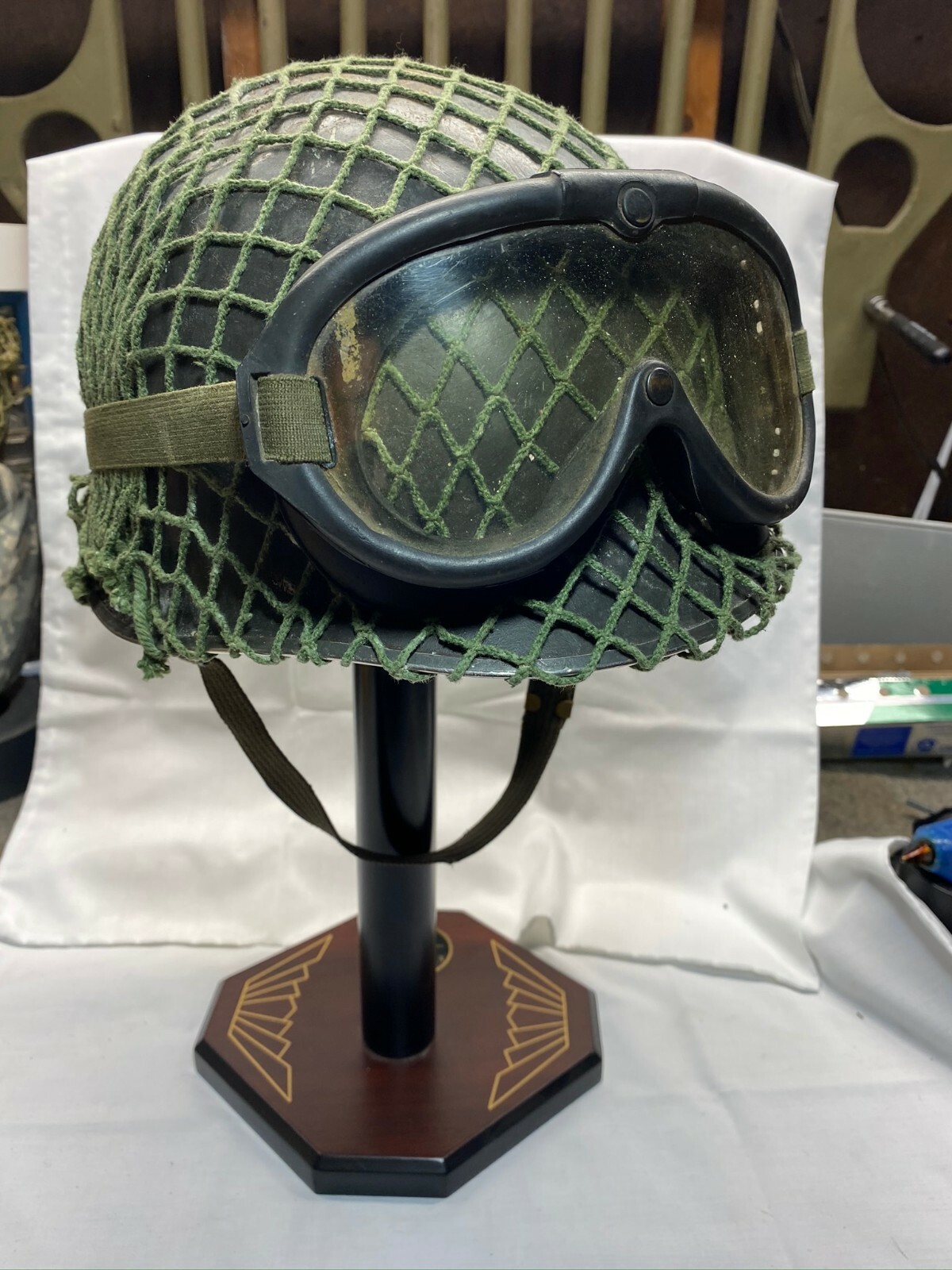 Fury Movie Prop US ARMY M1 COMBAT HELMET + Netting + LINER + M-1944 ...