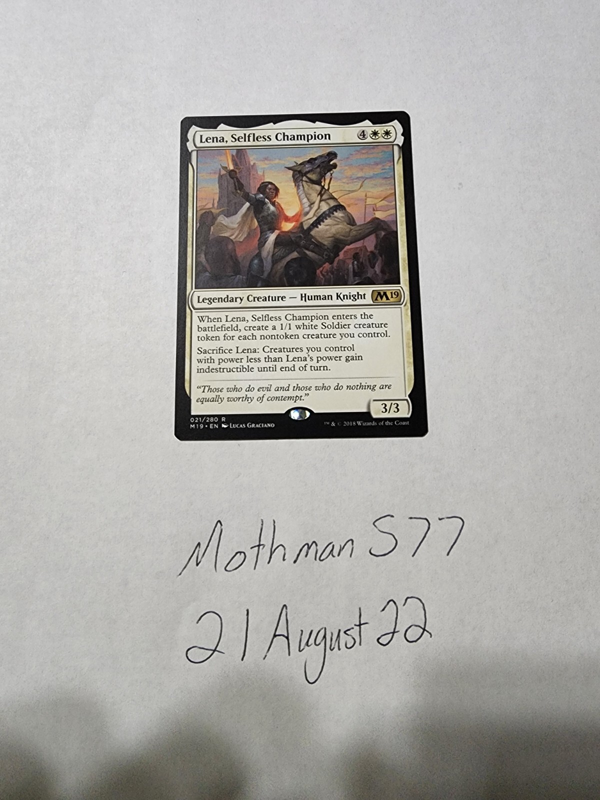 Lena, Selfless Champion R MTG Core Set 2019 NM Magic Card | eBay