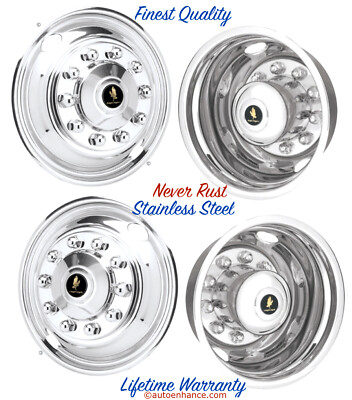 22.5" 10 Lug 2 Hole Wheel Simulator Rim Liners Covers Hub Pilot 4 Semi ...