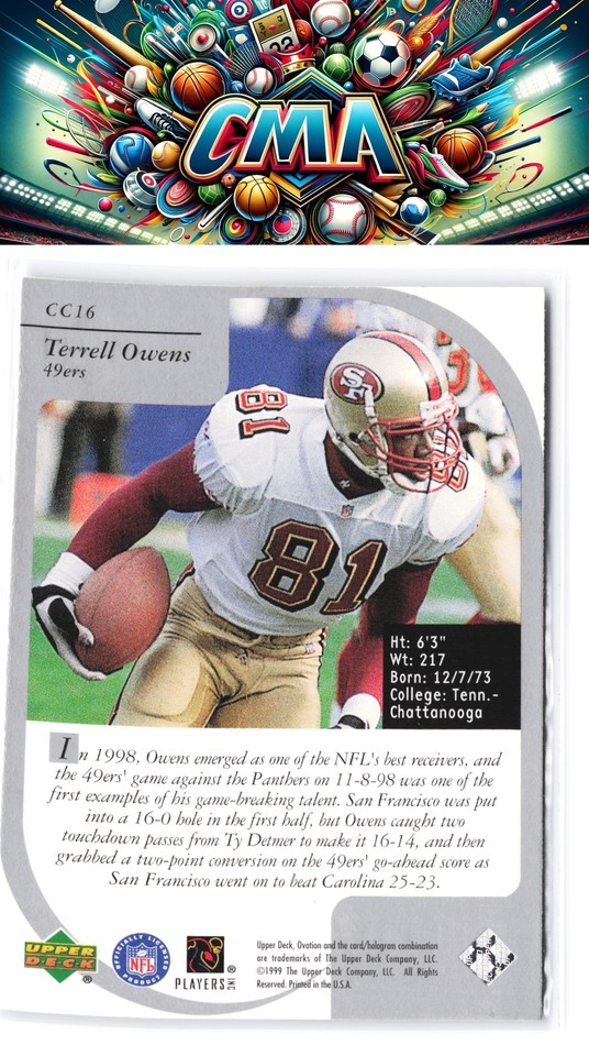 1999 Upper Deck Ovation #CC16 Terrell Owens Curtain Calls | eBay