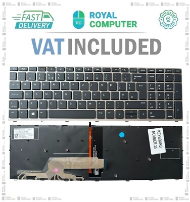 New UK Backlit Keyboard for HP Probook 650 G4 650 G5 Silver Frame ...