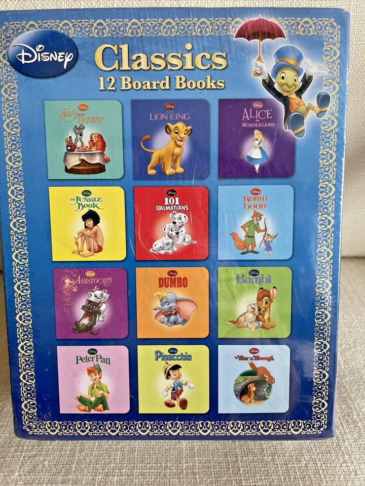 New Disney Classics 12 Book Block Board With Storage Case Handle -Dumbo ...