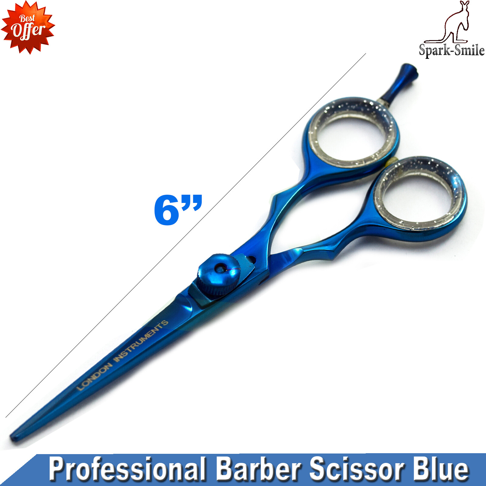 Hairdressing Haircuting Barber Salon Hair Shear Scissor Blue Titanium ...