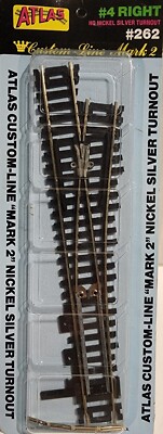 Atlas HO Custom Line "Mark 2" Nickel Silver #4 Right Turnout #262 | eBay