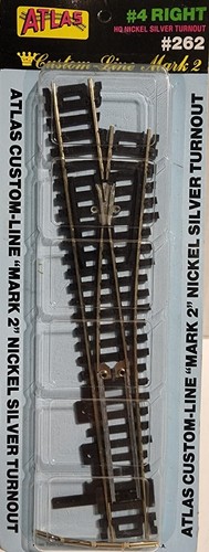 Atlas HO Custom Line "Mark 2" Nickel Silver #4 Right Turnout #262 | eBay