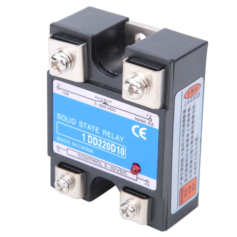 10A Solid State Relay DC DC SSR Input 3-32VDC Load 5-220VDC Control ...