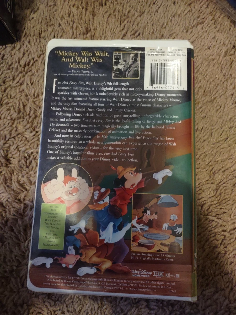 Fun And Fancy Free Vhs 2000