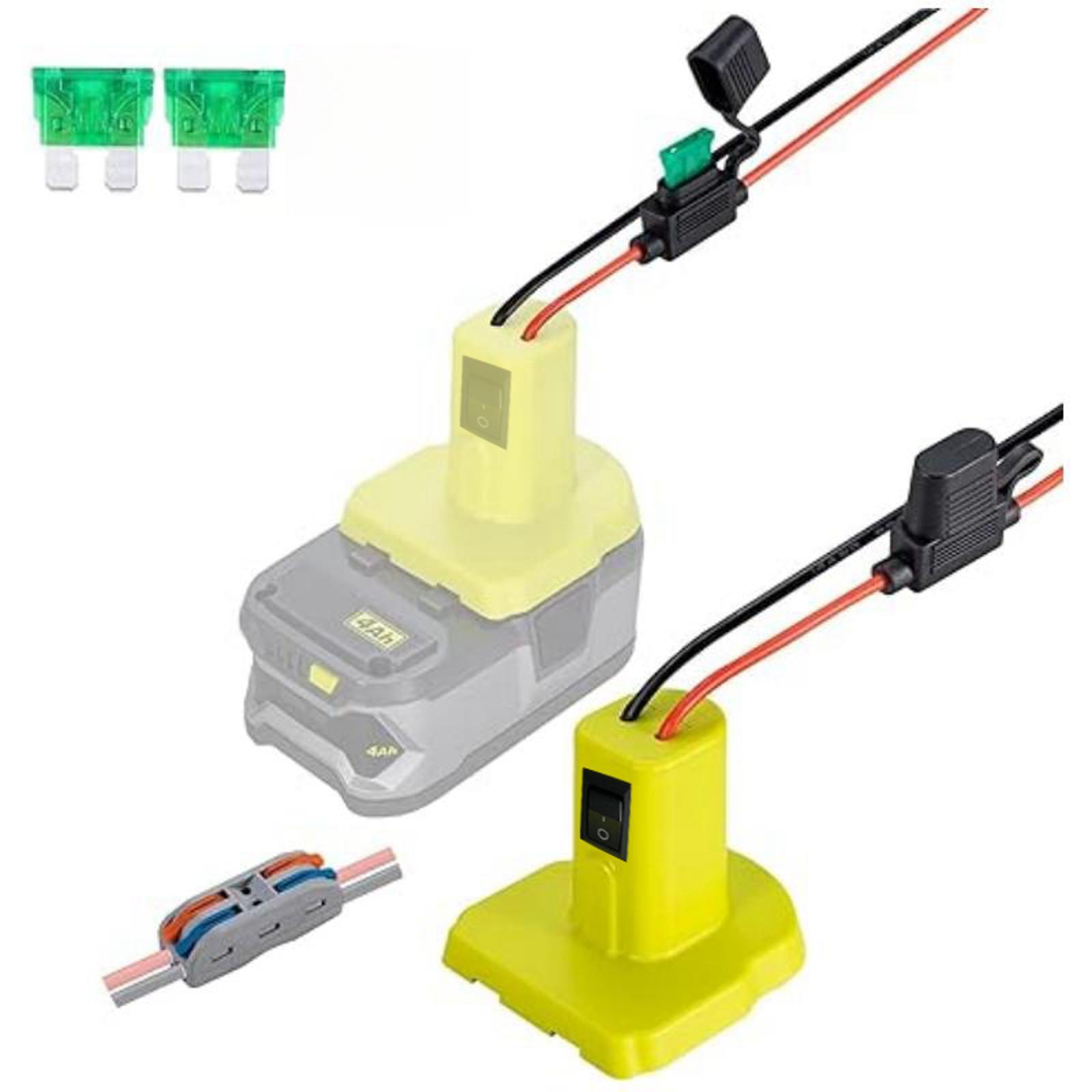 Battery Connector With Replacement Fuses For Ryobi 18V Li-ion & Ni-Cd ...