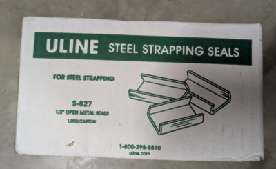 New! ULINE 1⁄2" OPEN METAL STRAPPING Seals For Steel Straps 1000/Box S ...