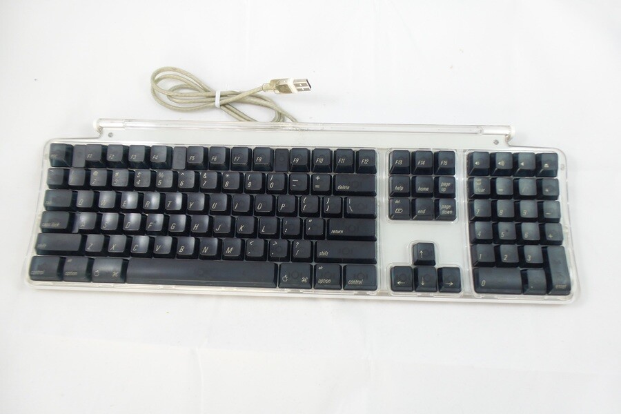 2002 Vintage Apple Macintosh M7803 Pro Keyboard 108 Keys Black/Clear ...